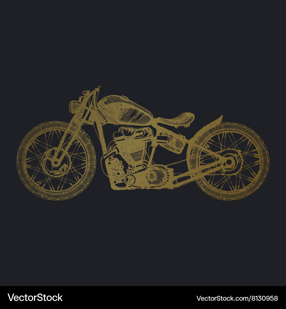 Hand-painted motorcycle and lettering Royalty Free Vector