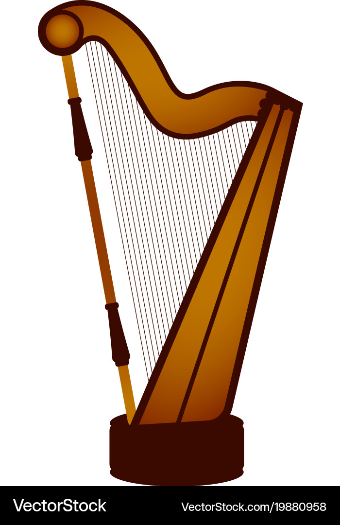 Isolated harp musical instrument Royalty Free Vector Image
