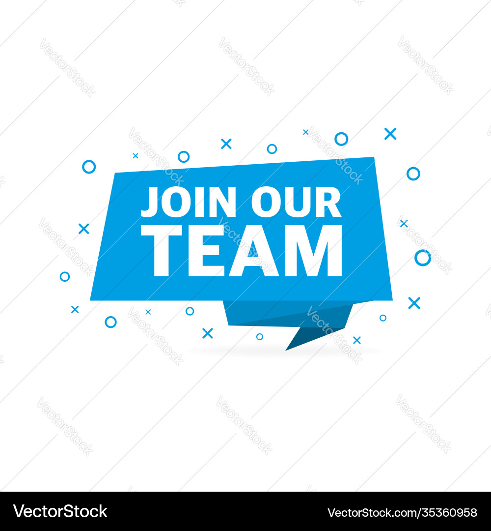 Join our team blue banner on white background Vector Image