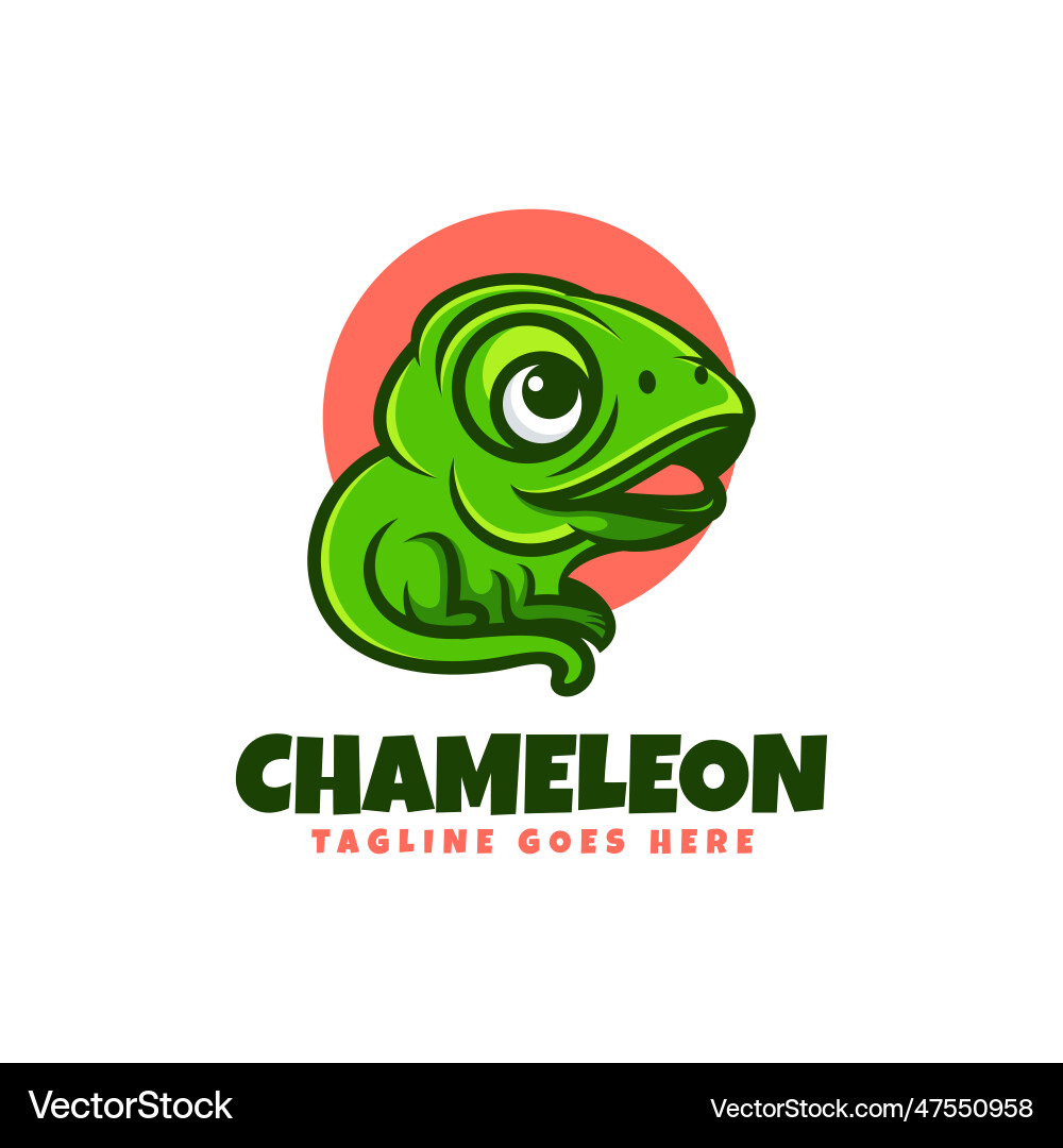 Logo chameleon mascot cartoon style Royalty Free Vector