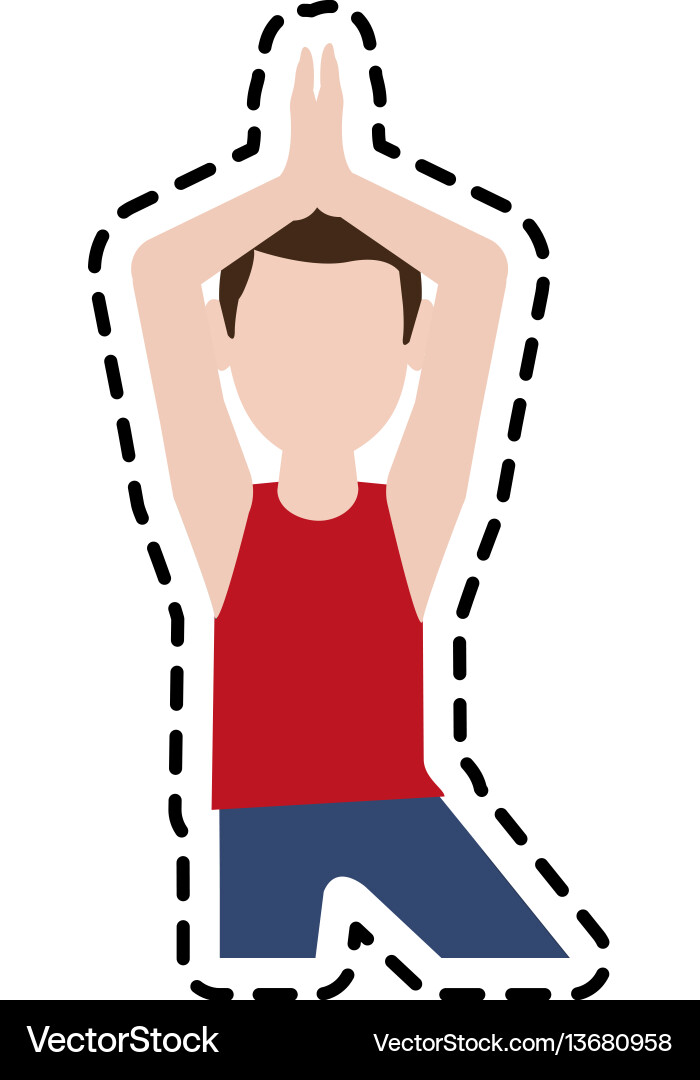 Man doing yoga yogi icon image Royalty Free Vector Image