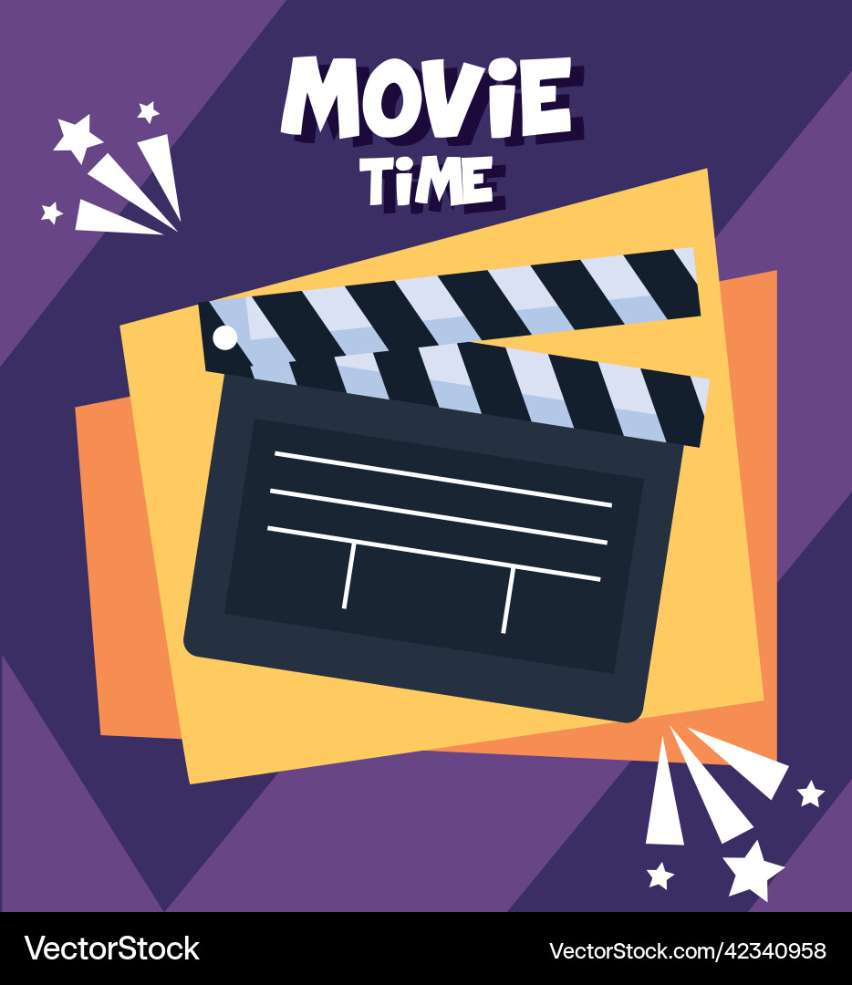 Movie time lettering Royalty Free Vector Image
