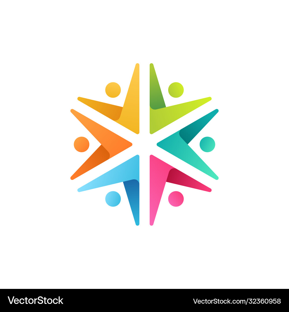 People colorful logo icon Royalty Free Vector Image