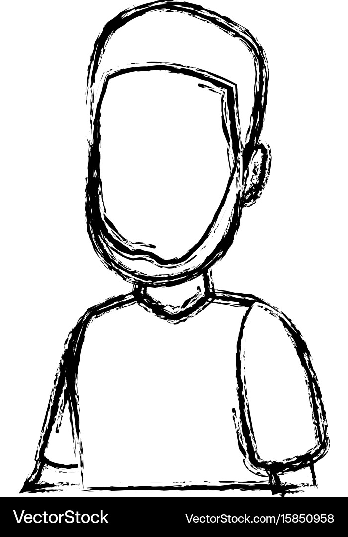 Portrait young man character people Royalty Free Vector