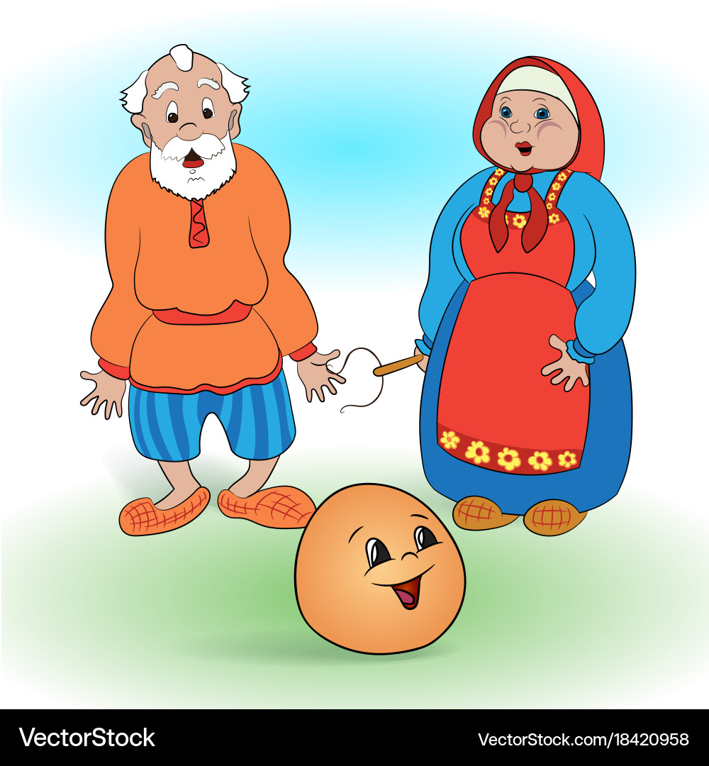 Russian folk tale about a kolobok Royalty Free Vector Image