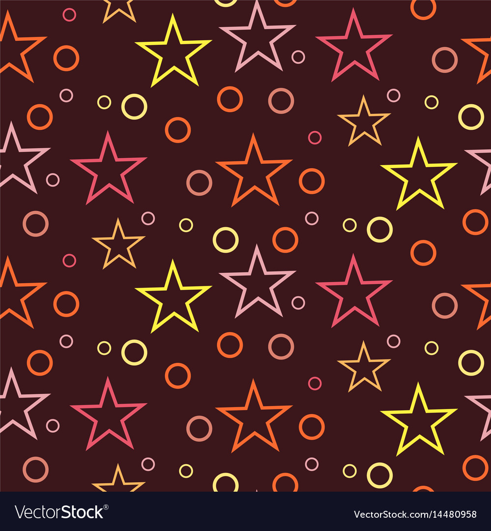 Seamless geometric pattern of circles and stars Vector Image