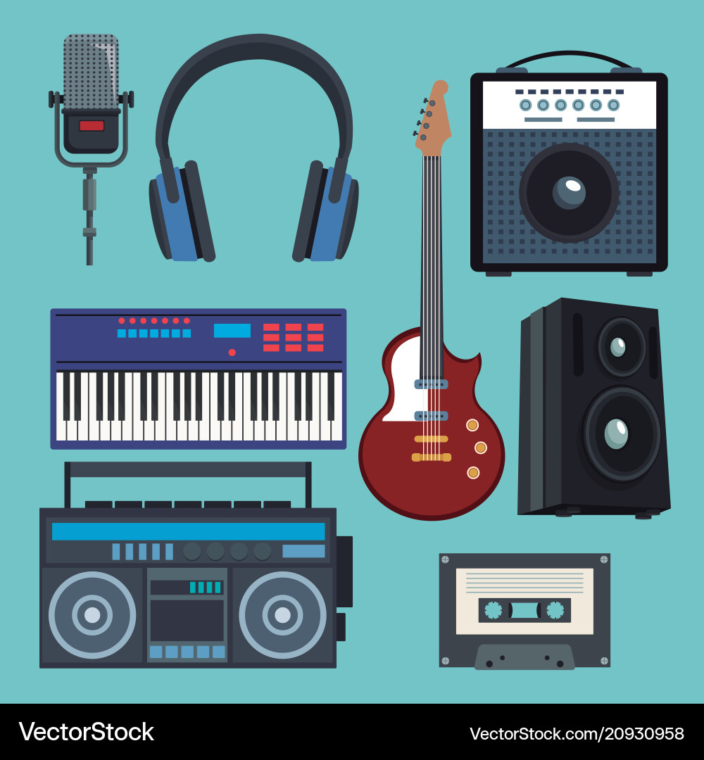 Set of music instruments Royalty Free Vector Image