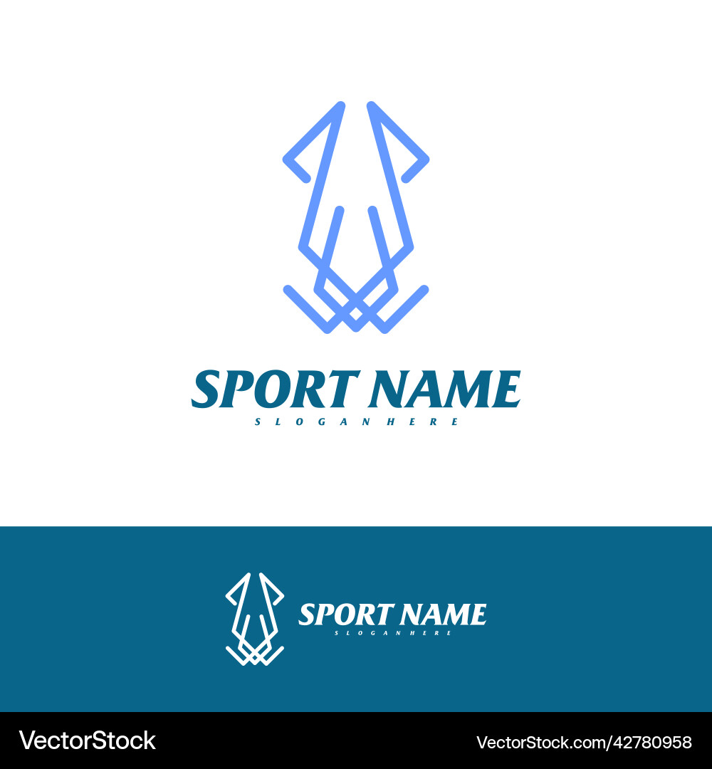 Simple squid logo design template Royalty Free Vector Image