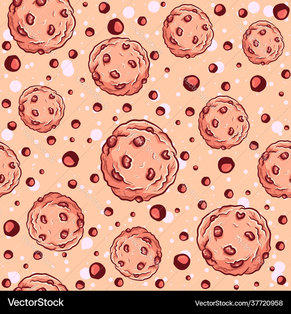 Sweet and delicious seamless pattern with cookies Vector Image