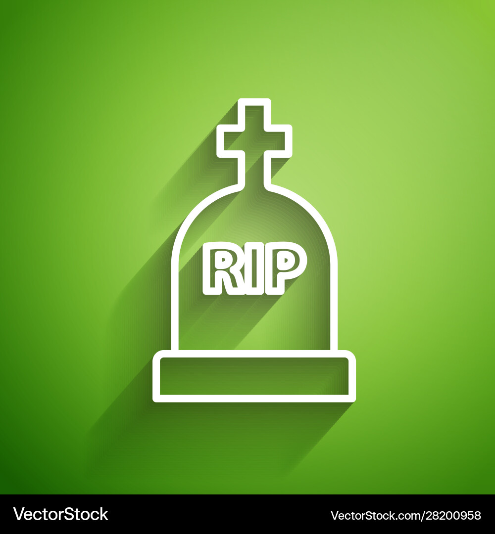 White line tombstone with rip written on it icon Vector Image