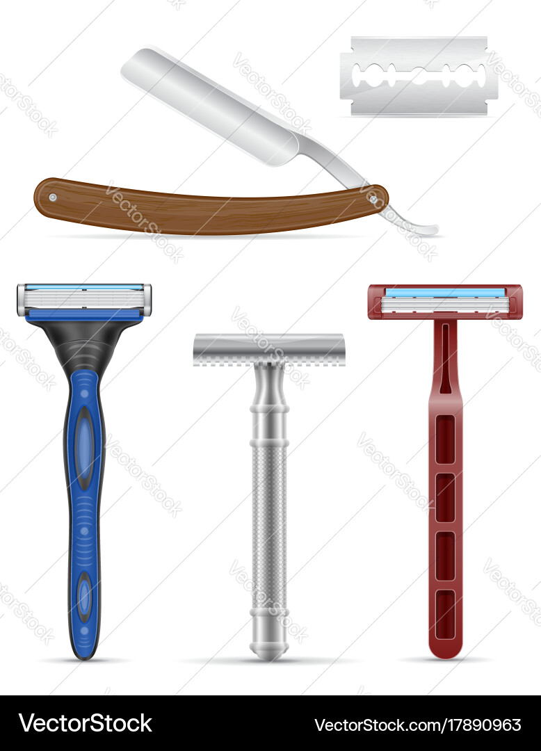Blade and razor for shaving stock Royalty Free Vector Image