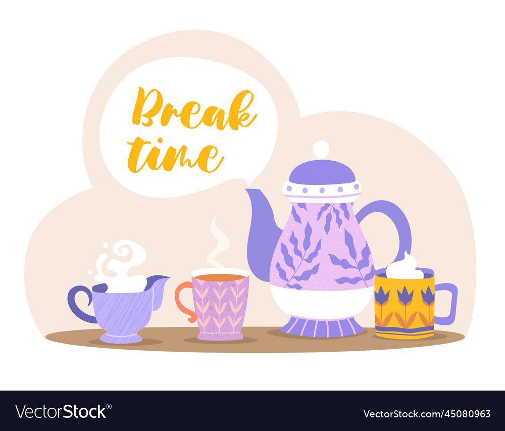 Break time concept Royalty Free Vector Image - VectorStock Break time concept Royalty Free Vector Image - VectorStock