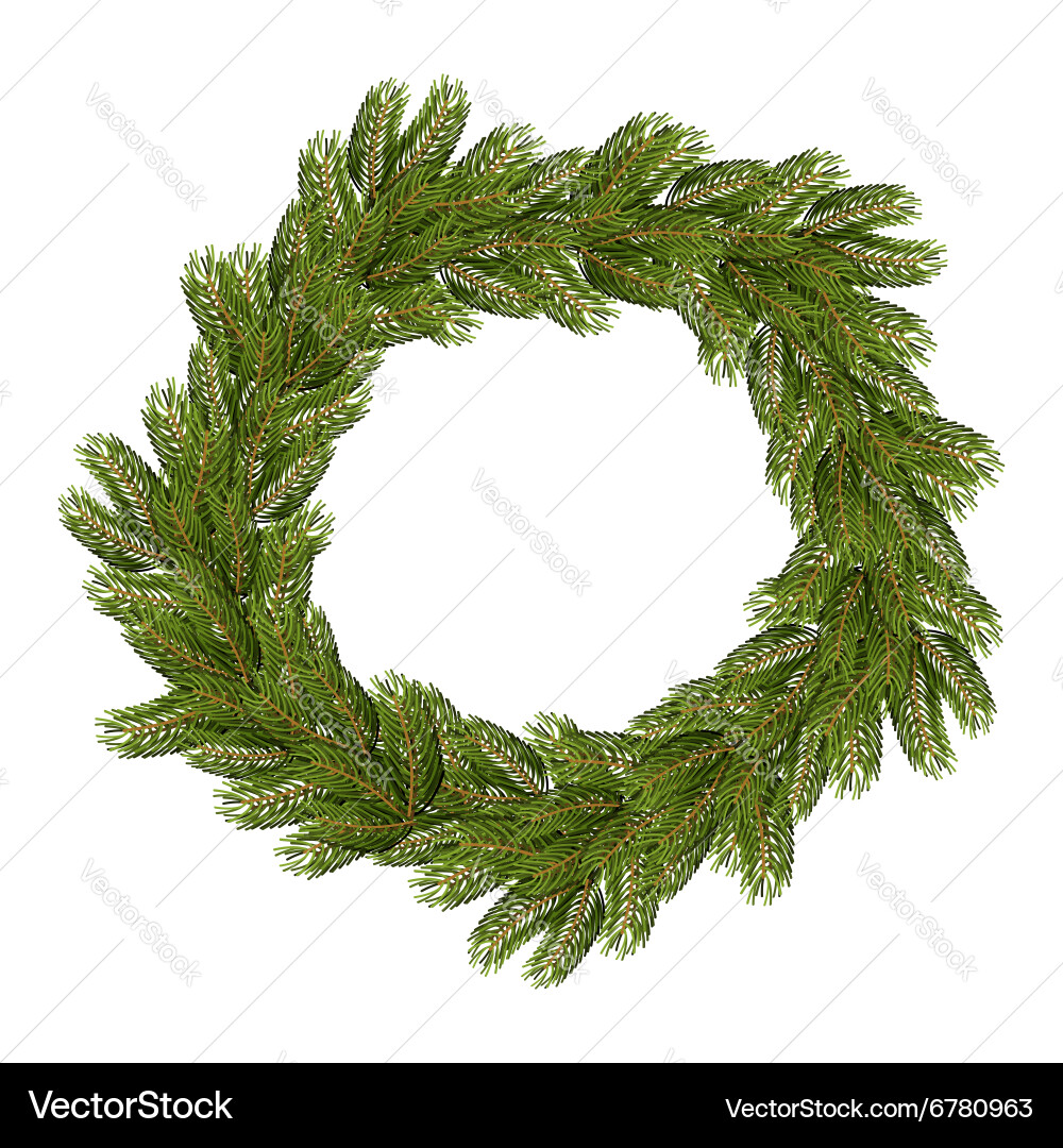 Christmas wreath traditional from branch Vector Image