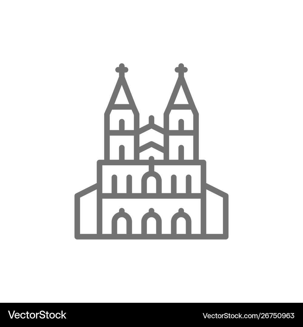 Cologne cathedral landmark german line icon Vector Image
