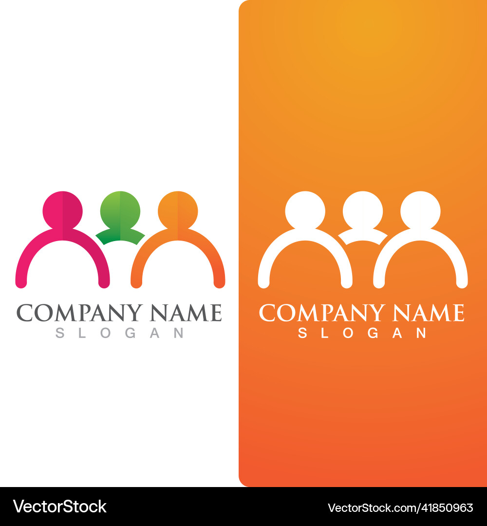 Community group logo network and social icon Vector Image