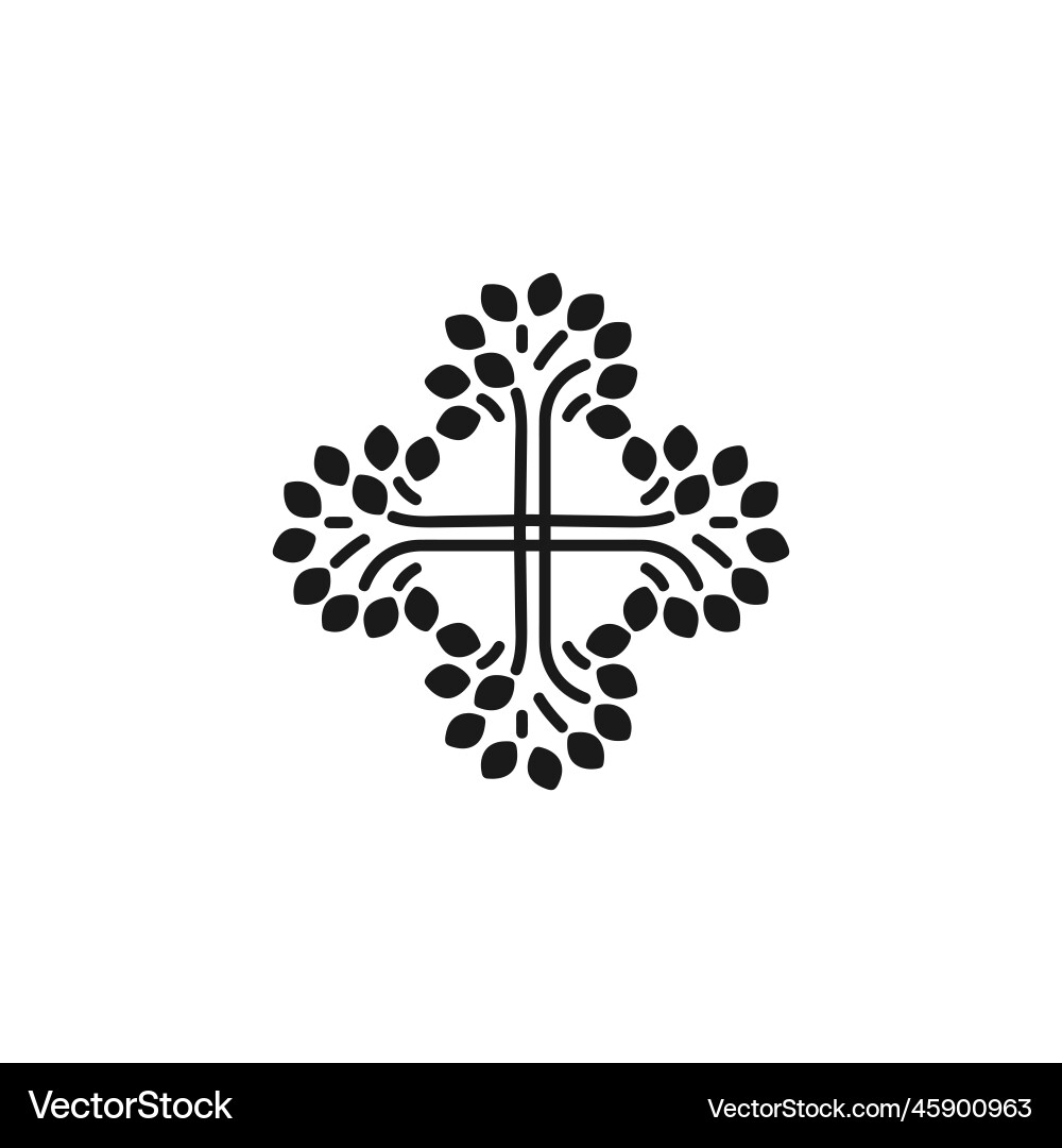 Cross icon simple style christian religion Vector Image