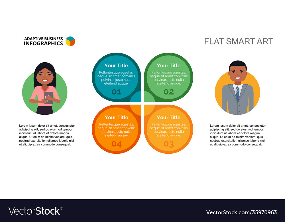 Cycle chart slide template Royalty Free Vector Image