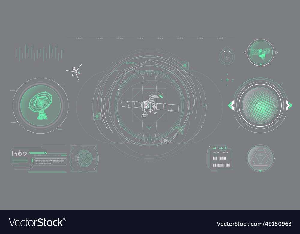 Data elements for sci-fi interface Royalty Free Vector Image