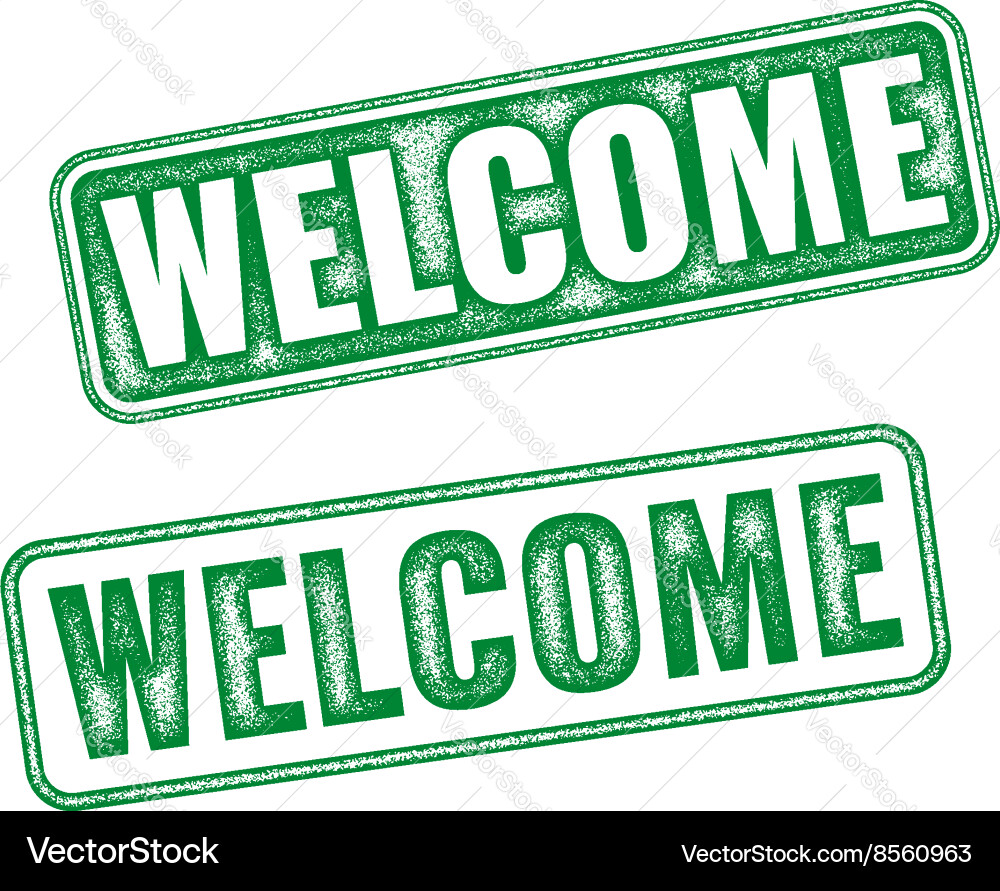 Grunge textured rubber stamps with text welcome Vector Image