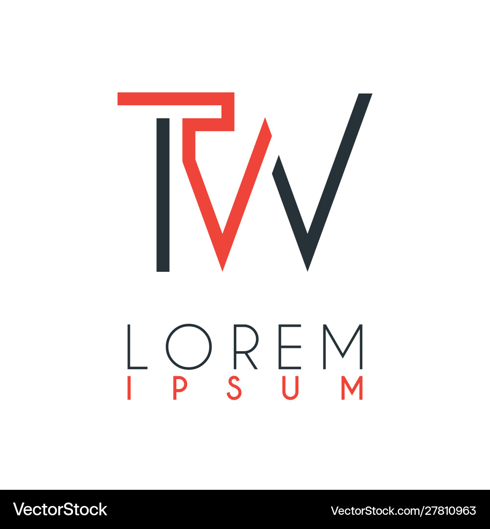 Logo between letter t and w or tw Royalty Free Vector Image