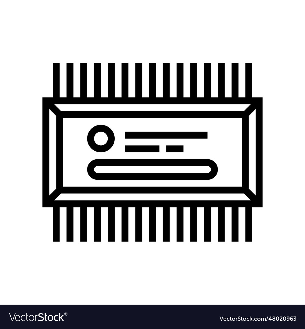Microcontroller electrical engineer line icon Vector Image Microcontroller electrical engineer line icon Vector Image