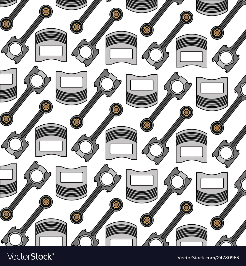 Piston and valve engine pieces pattern Royalty Free Vector