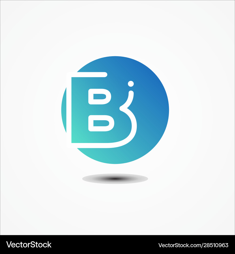 Round symbol letter b design minimalist Royalty Free Vector