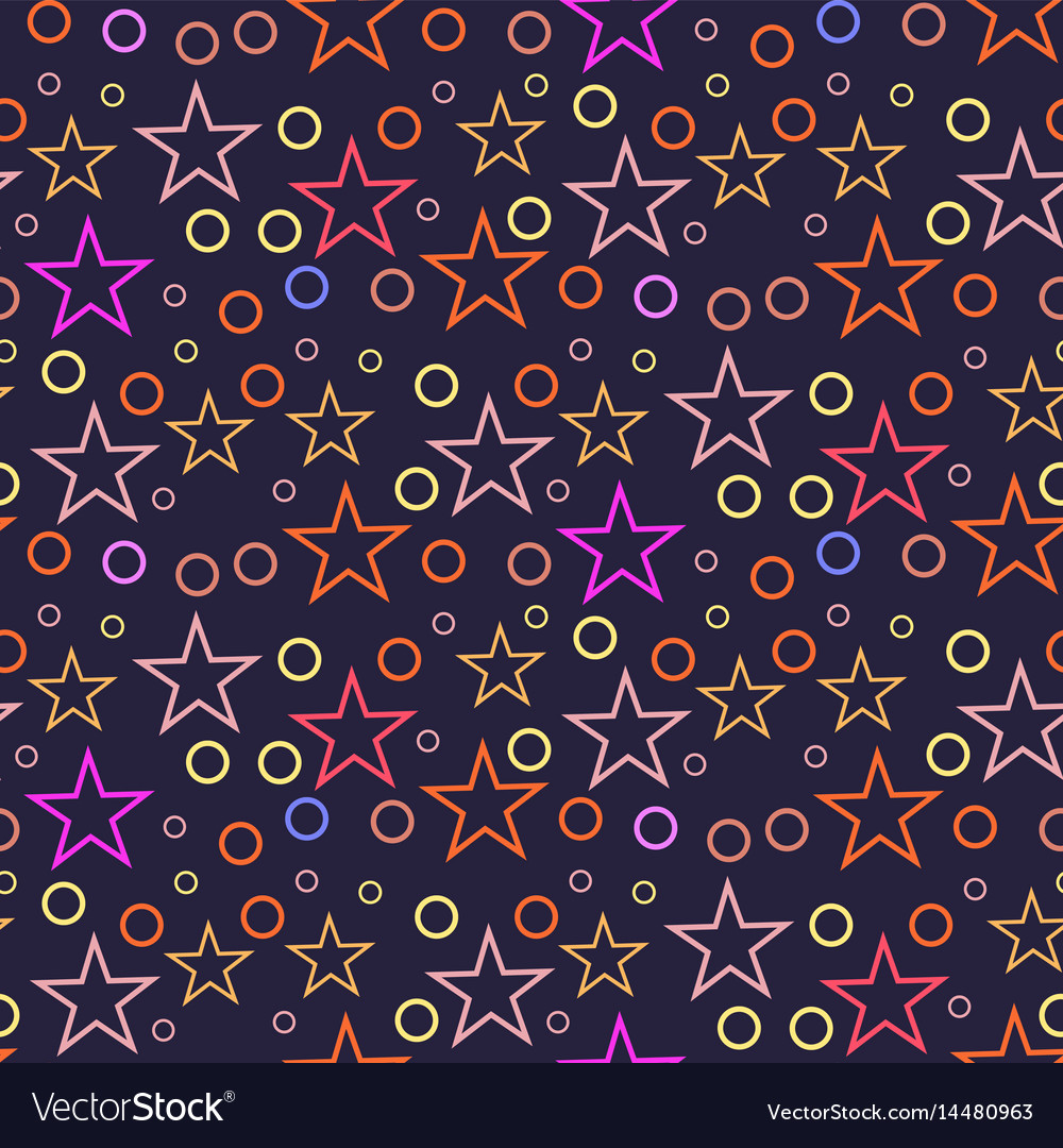 Seamless geometric pattern of circles and stars Vector Image