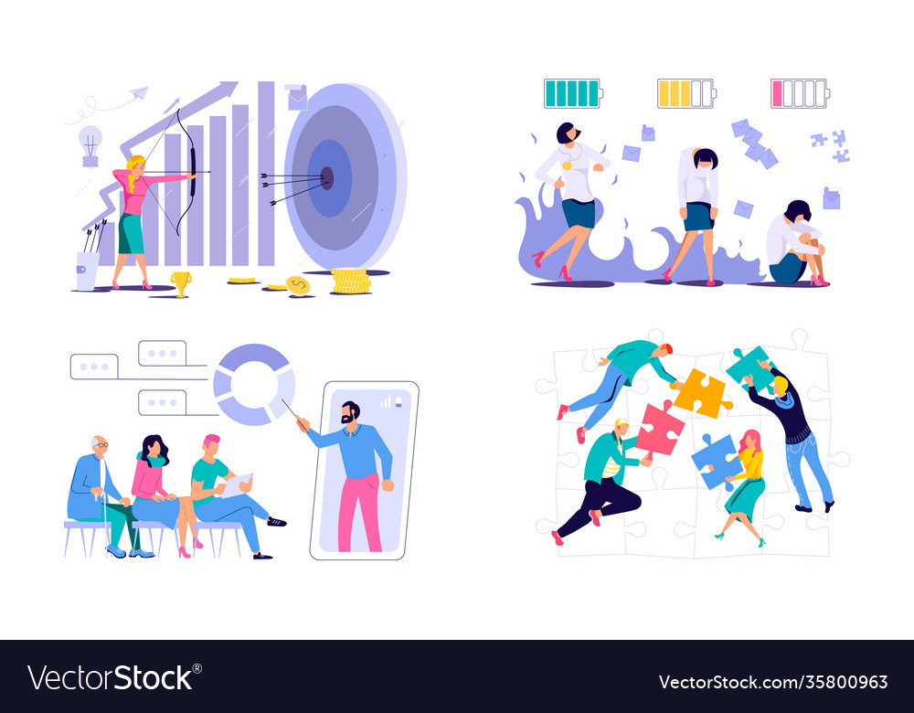 Set teamwork concepts Royalty Free Vector Image