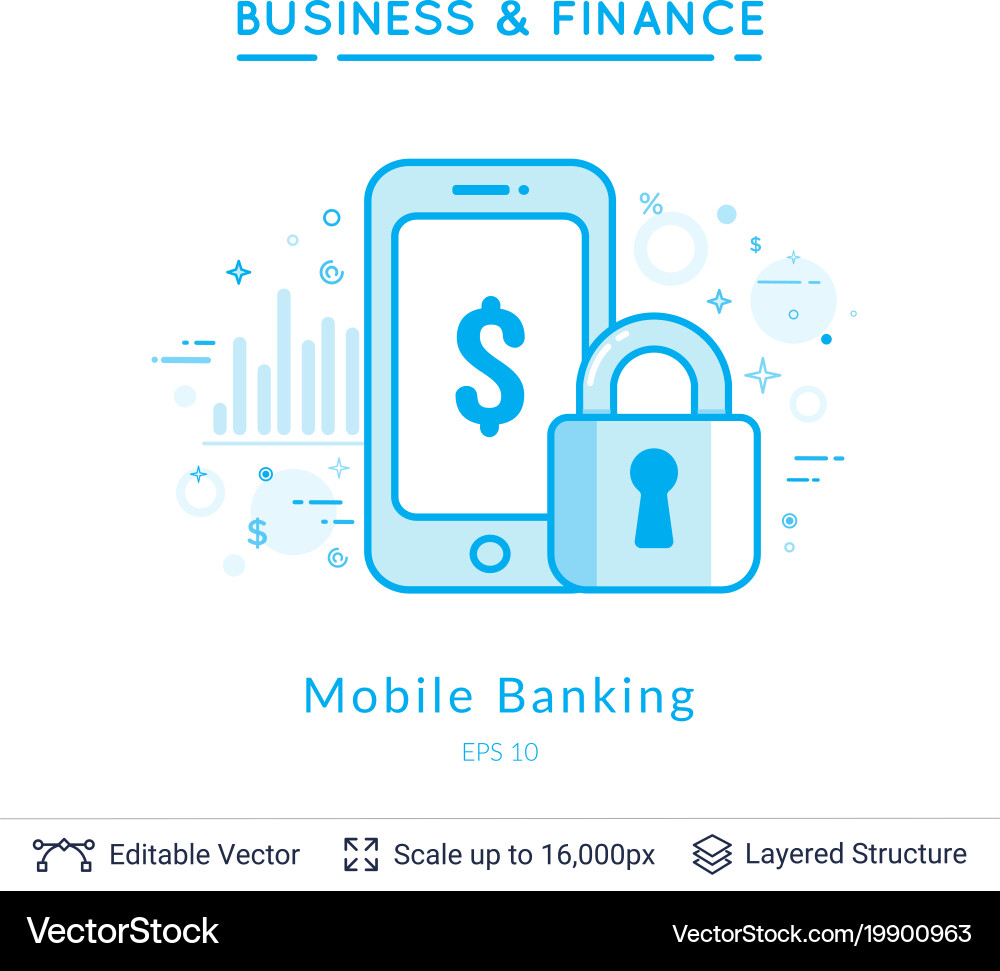 Smartphone and key lock symbols on white Vector Image