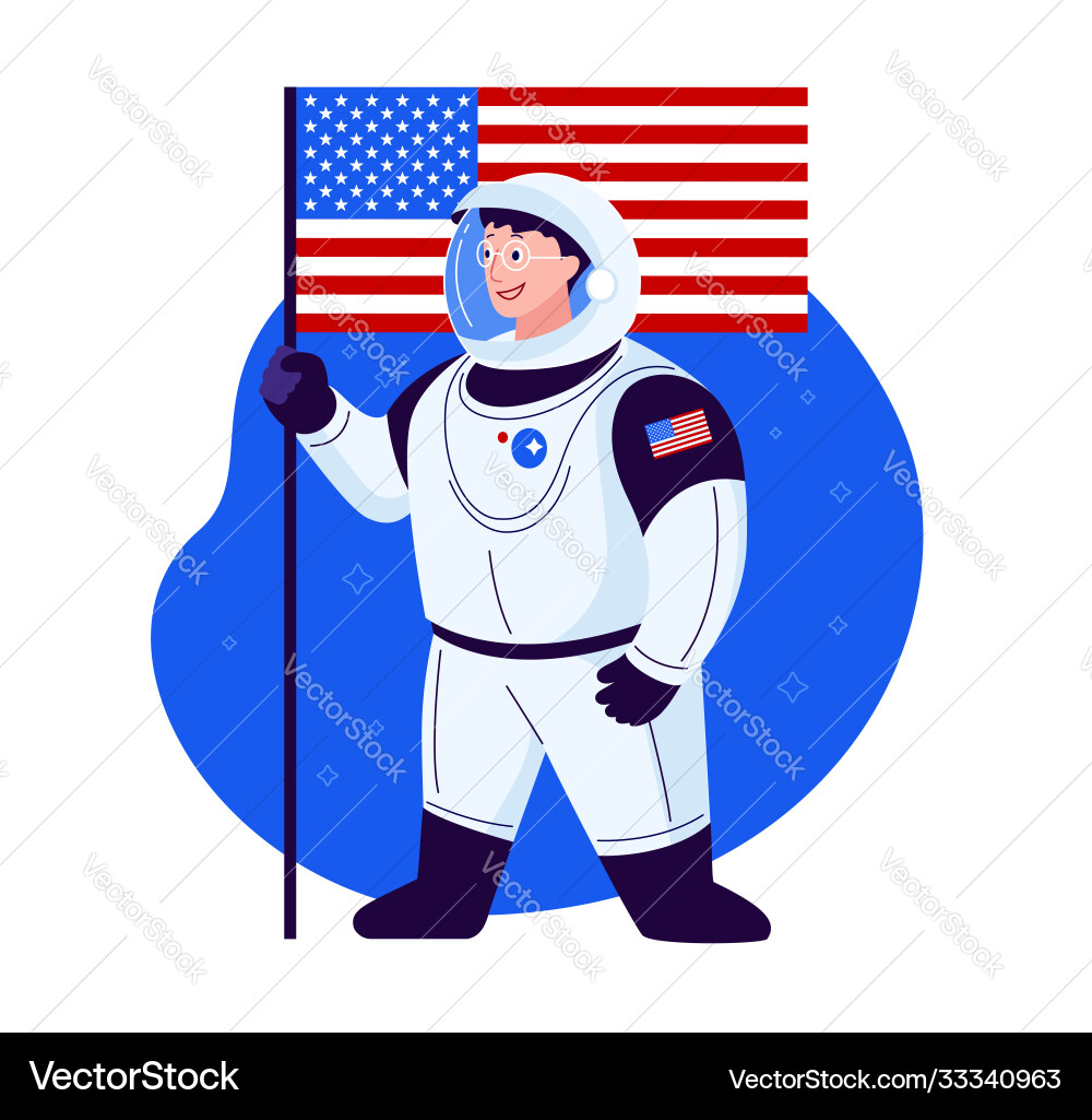 Spaceman character cartoon flat style - - united Vector Image