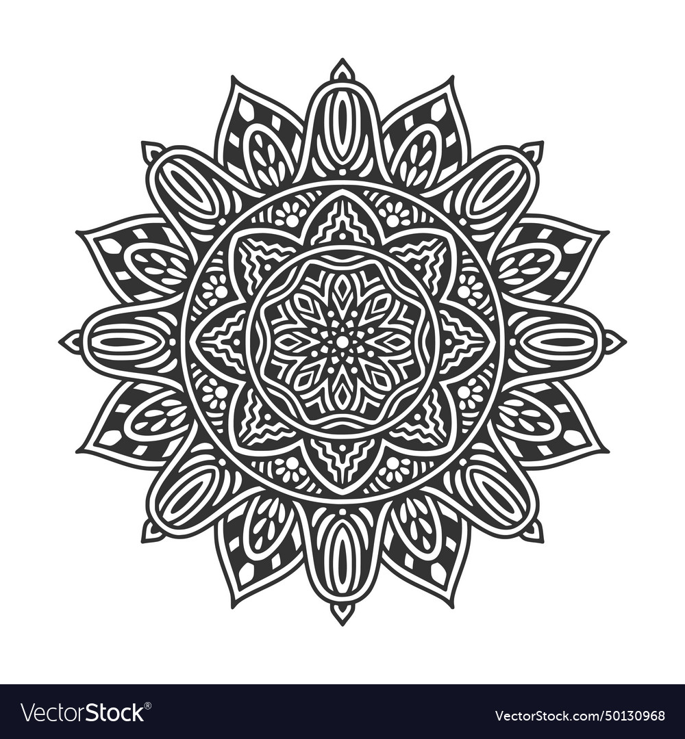 Circular pattern mandala art decoration elements Vector Image