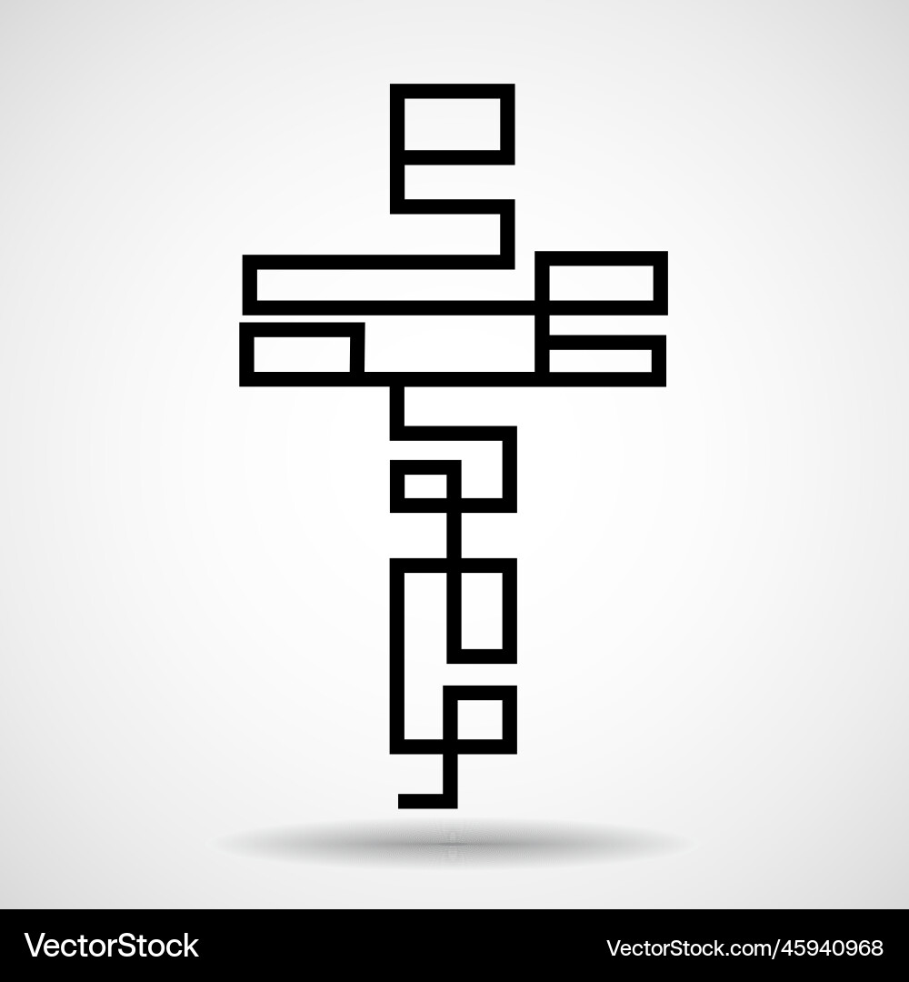 Creative cross christian spirituality symbol Vector Image