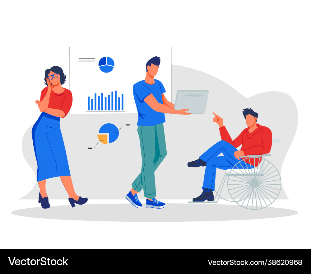 Diverse office business people working together Vector Image