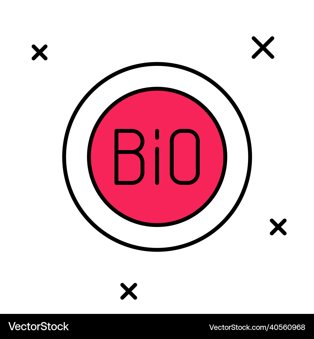 Filled outline banner label tag logo for bio Vector Image