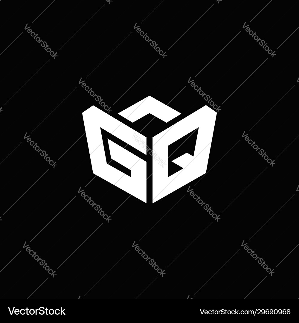 Gq logo monogram with emblem style ribbon design Vector Image