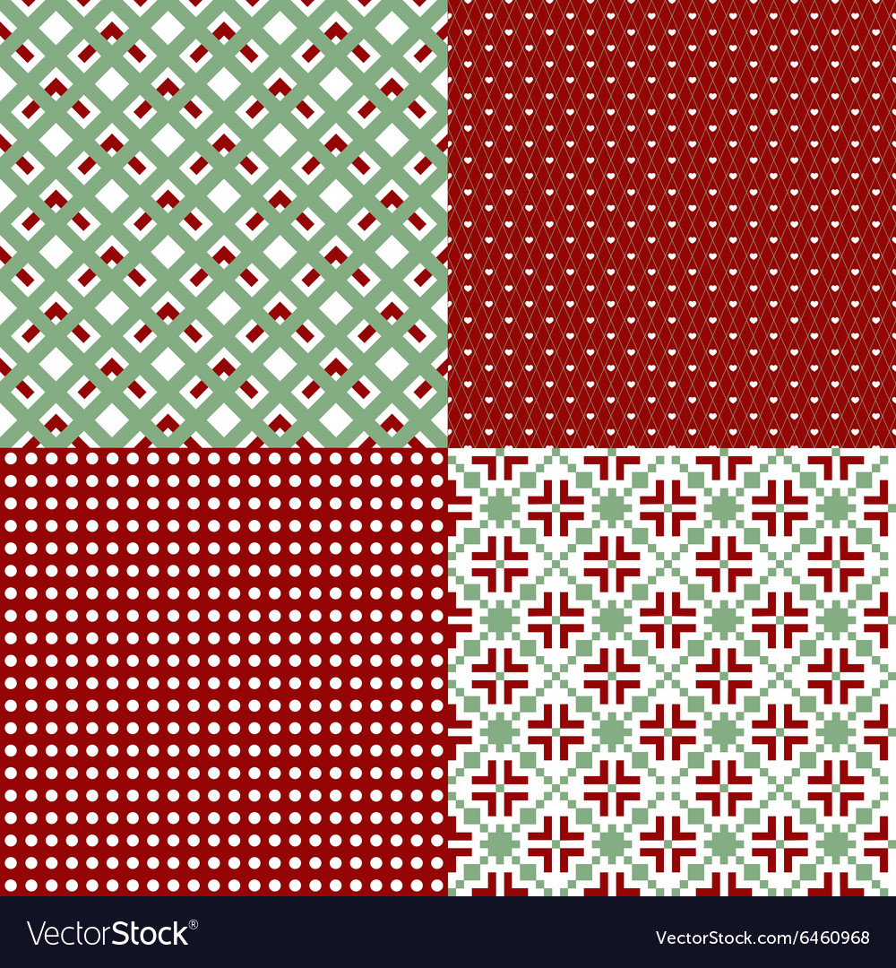 Green and red patterns Royalty Free Vector Image