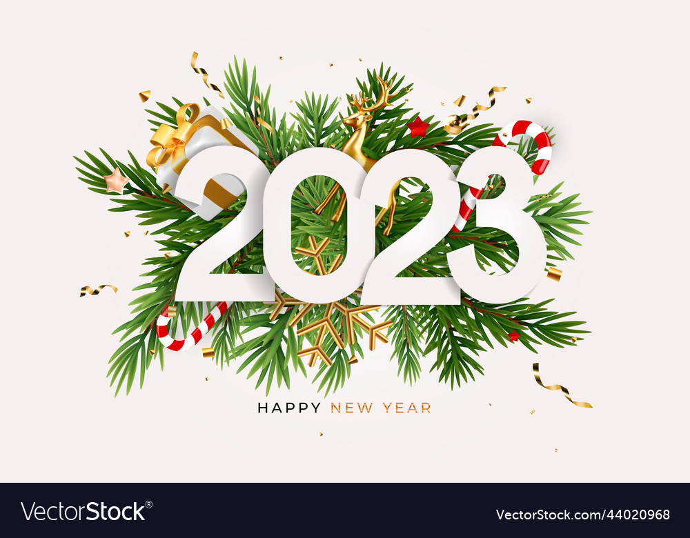 Greeting card 2023 happy new year Royalty Free Vector Image