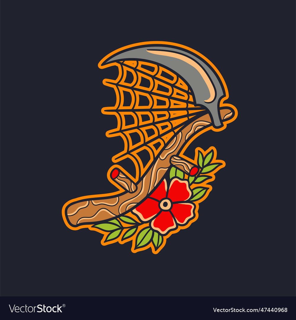 Hand drawn of grim reaper scythe Royalty Free Vector Image