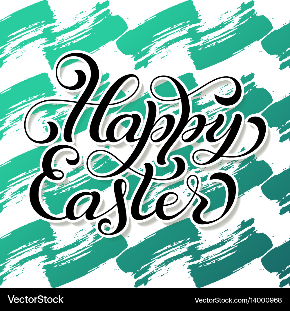 Holiday gift card with hand lettering happy easter