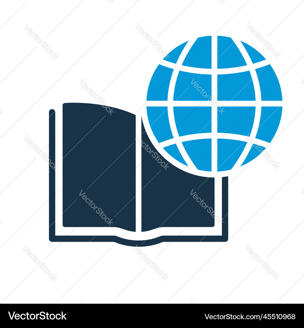 International education silhouette icon global Vector Image