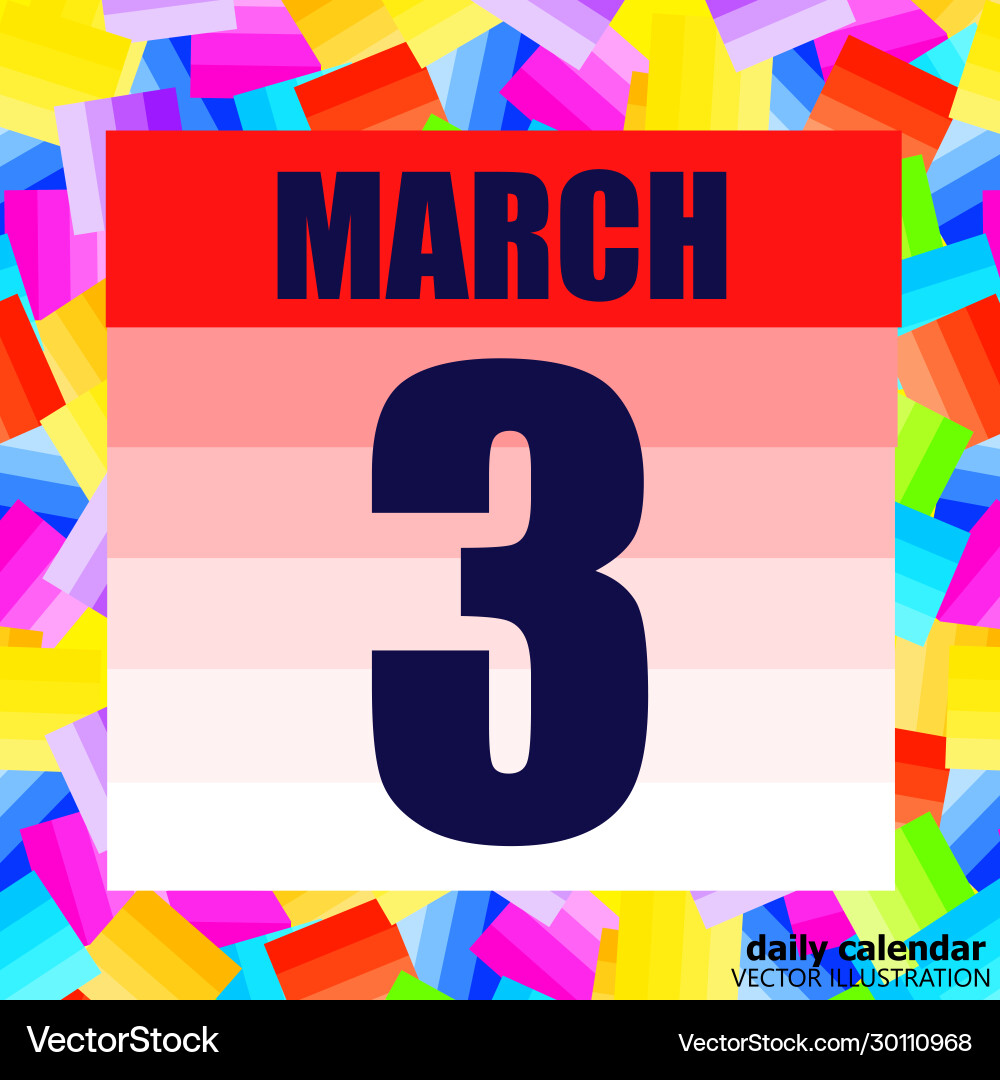 March 3 icon for planning important day banner Vector Image