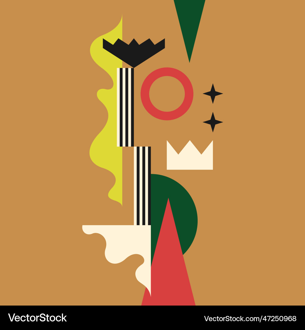 Modern geometric composition of various shapes Vector Image