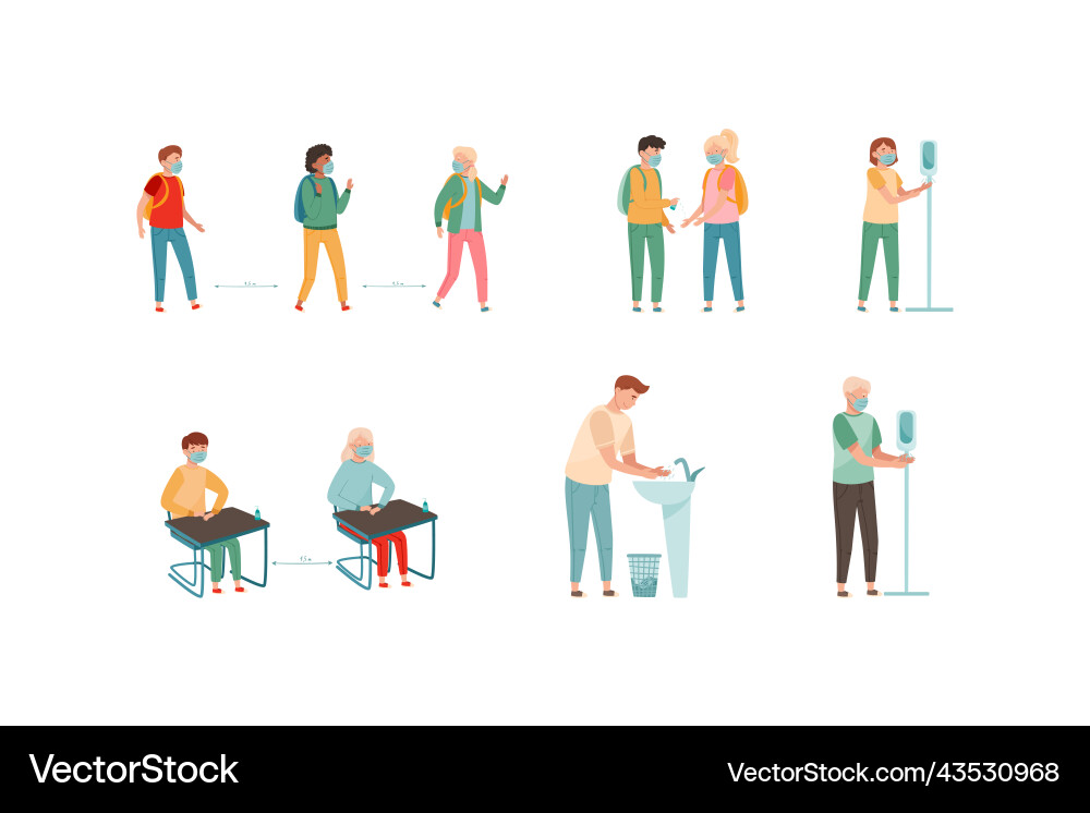 People character during pandemic wearing mask Vector Image