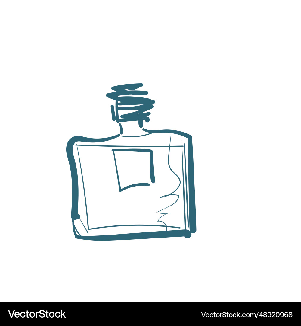 Perfume doodle isolated line art sketch hand drawn