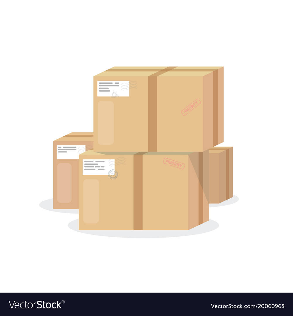 Pile boxes Royalty Free Vector Image - VectorStock