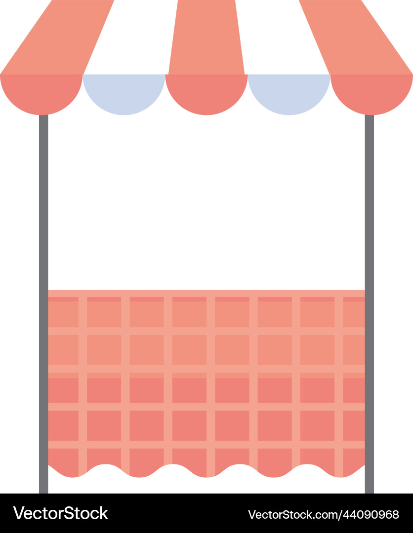 Red kiosk shop korean Royalty Free Vector Image