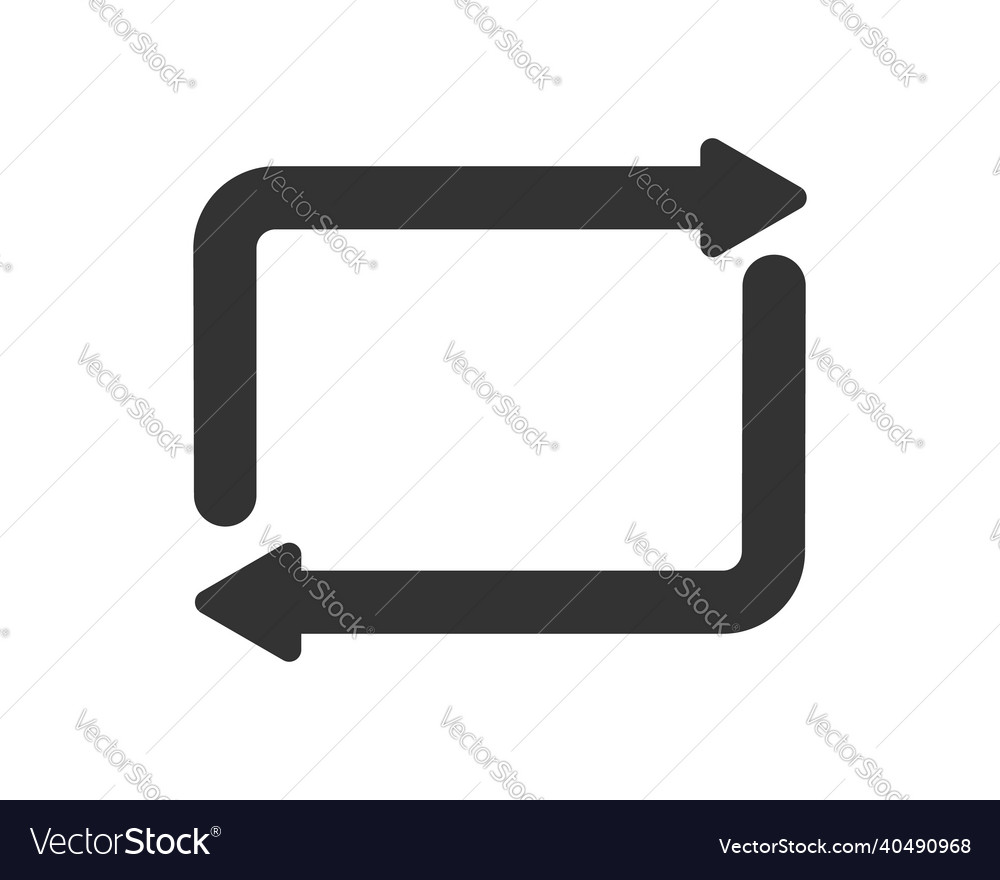 Repeat icon reload button in music player two Vector Image