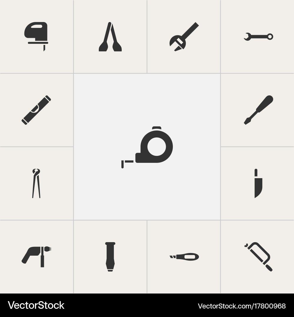 Set of 13 editable tools icons includes symbols Vector Image