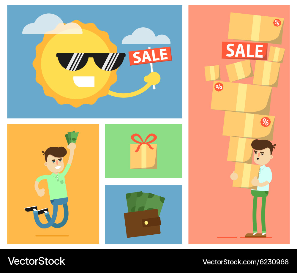 Set of discount sale Royalty Free Vector Image